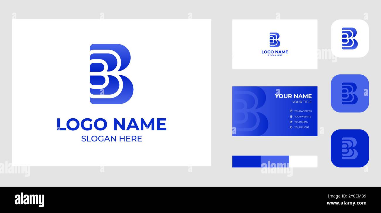 Logo Letter B or triple Letter B. Business identity Vector Icon Stock ...