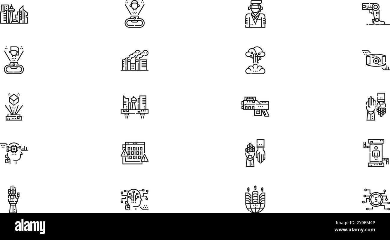 Cyberpunk icons High-Quality Vector Icons Collection with Editable ...