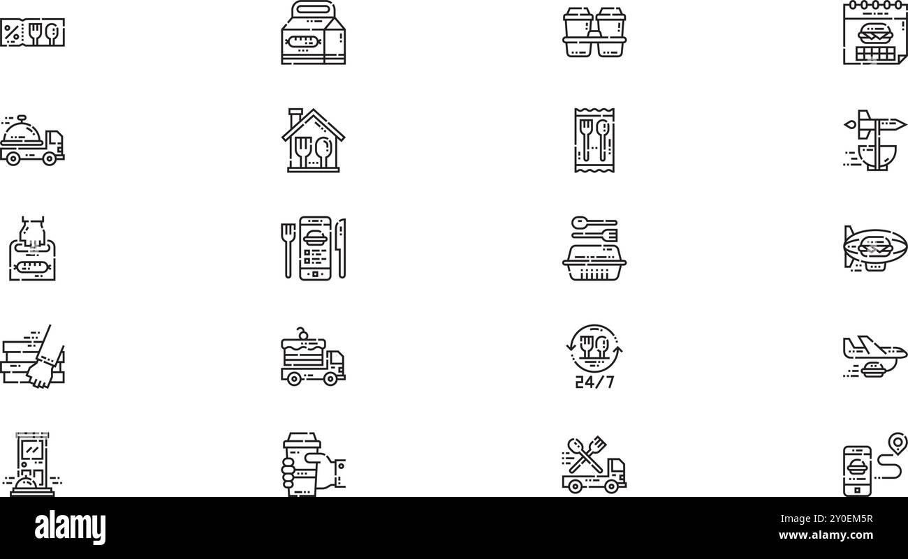 Food delivery icons High-Quality Vector Icons Collection with Editable ...