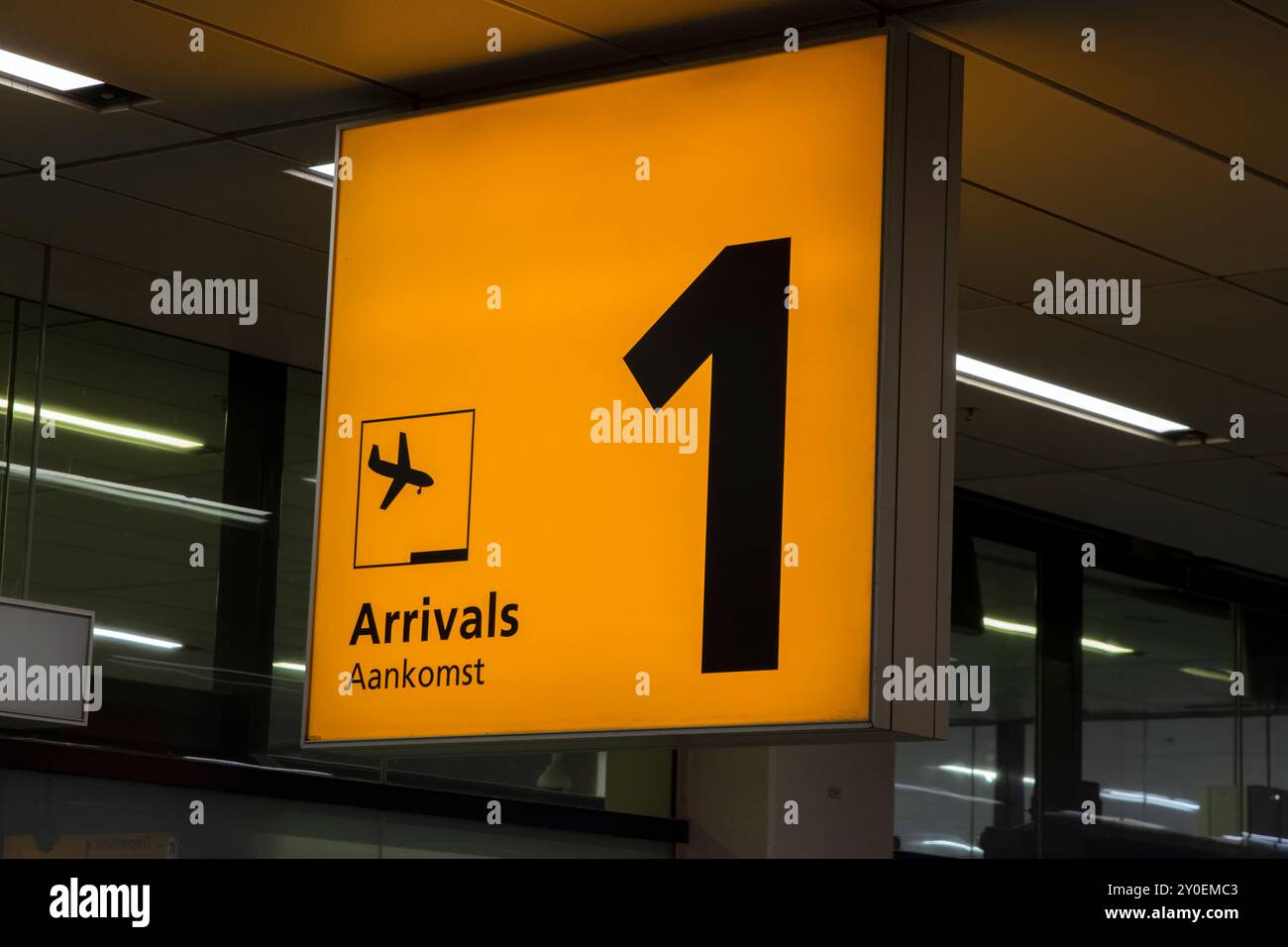Sign Arrivals 1 At Schiphol Airport The Netherlands 29-2024 Stock Photo ...
