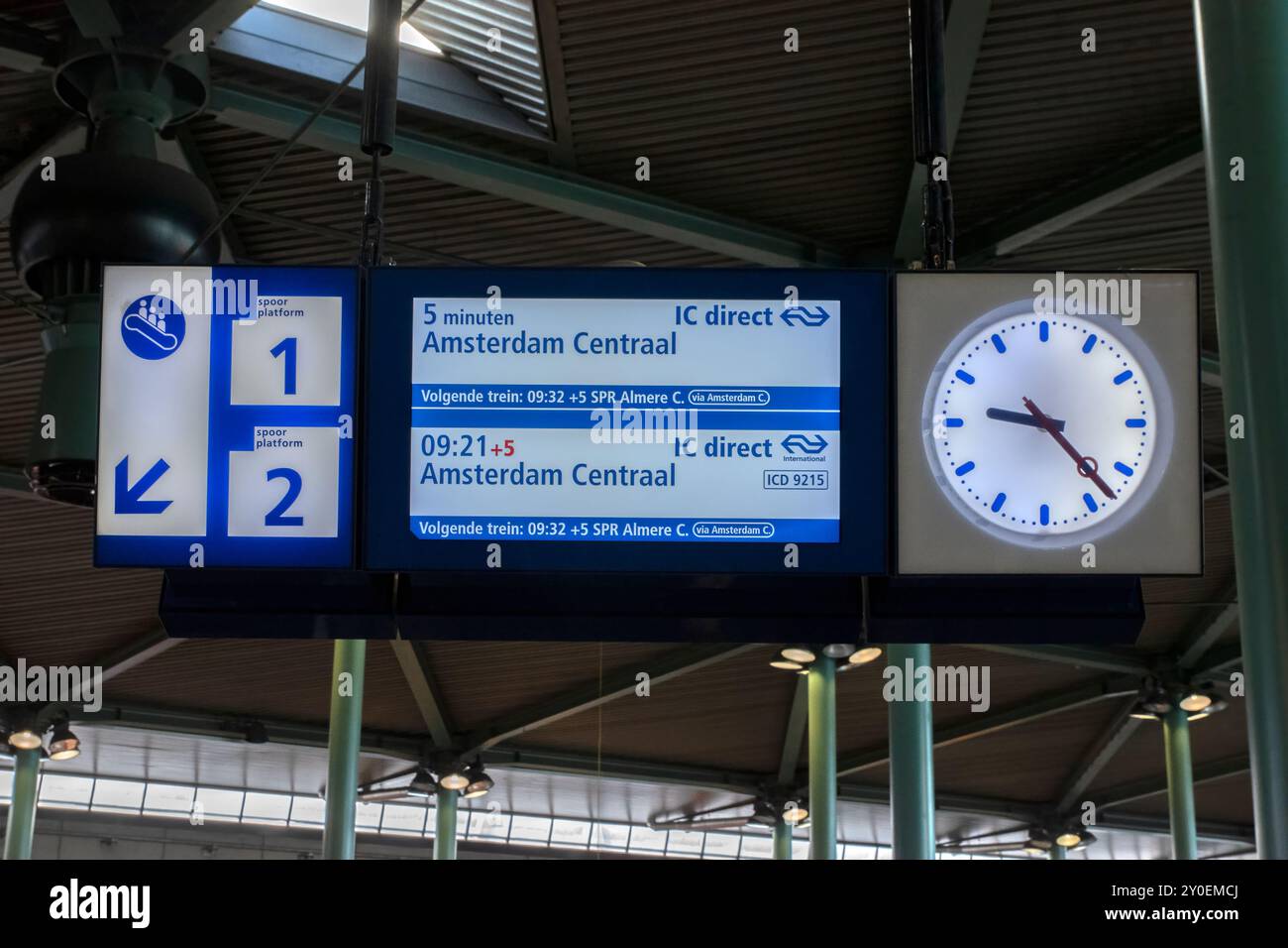 NS Timetable Inside The Main Hall At Schiphol Airport The Netherlands ...