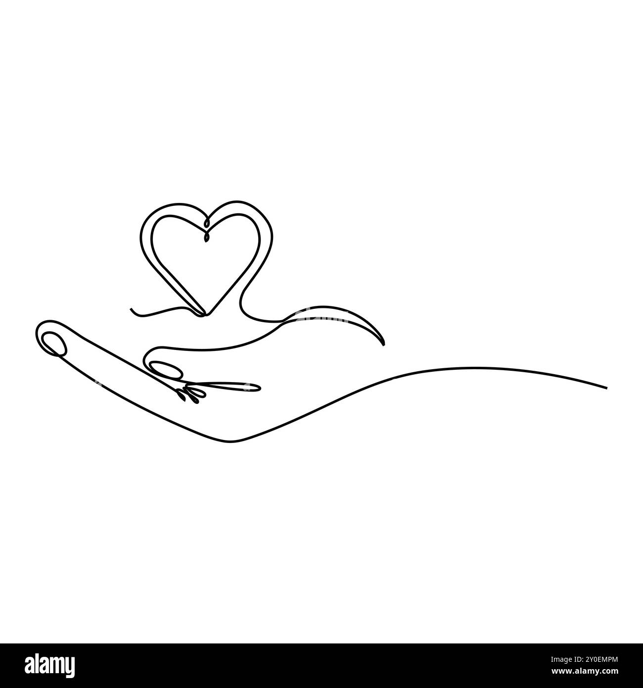 Continuous single line drawing heart valentine's day love vector ...