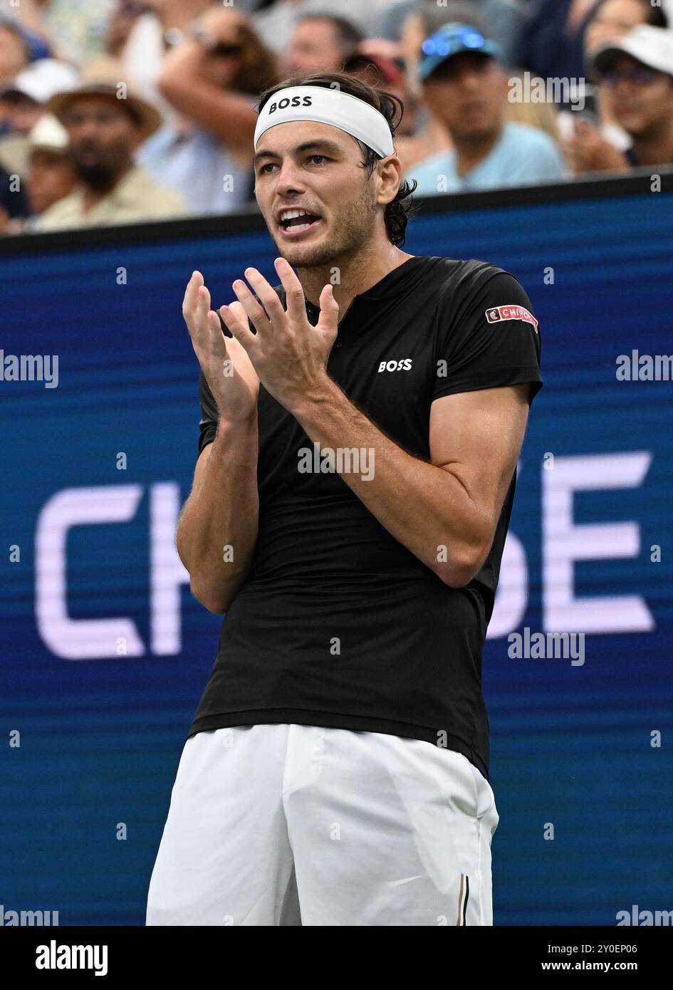Flushing NY, USA. 01st Sep, 2024. **NO NY NEWSPAPERS** Taylor Fritz Vs Casper Ruud during the ...