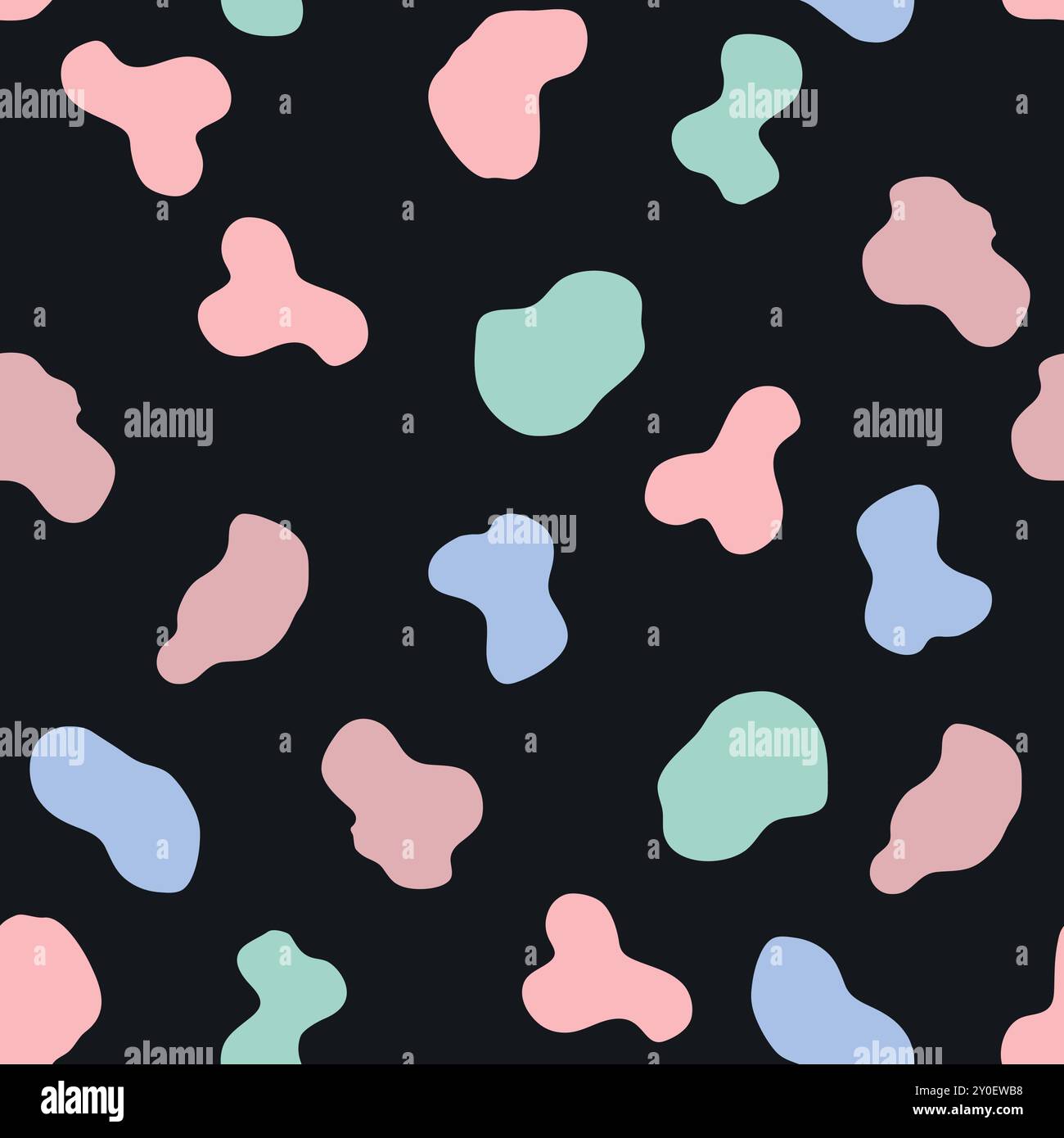 Groovy Lava Lamp Seamless Pattern. Psychedelic Fluid Drops Vector Background in 1970s Hippie ...