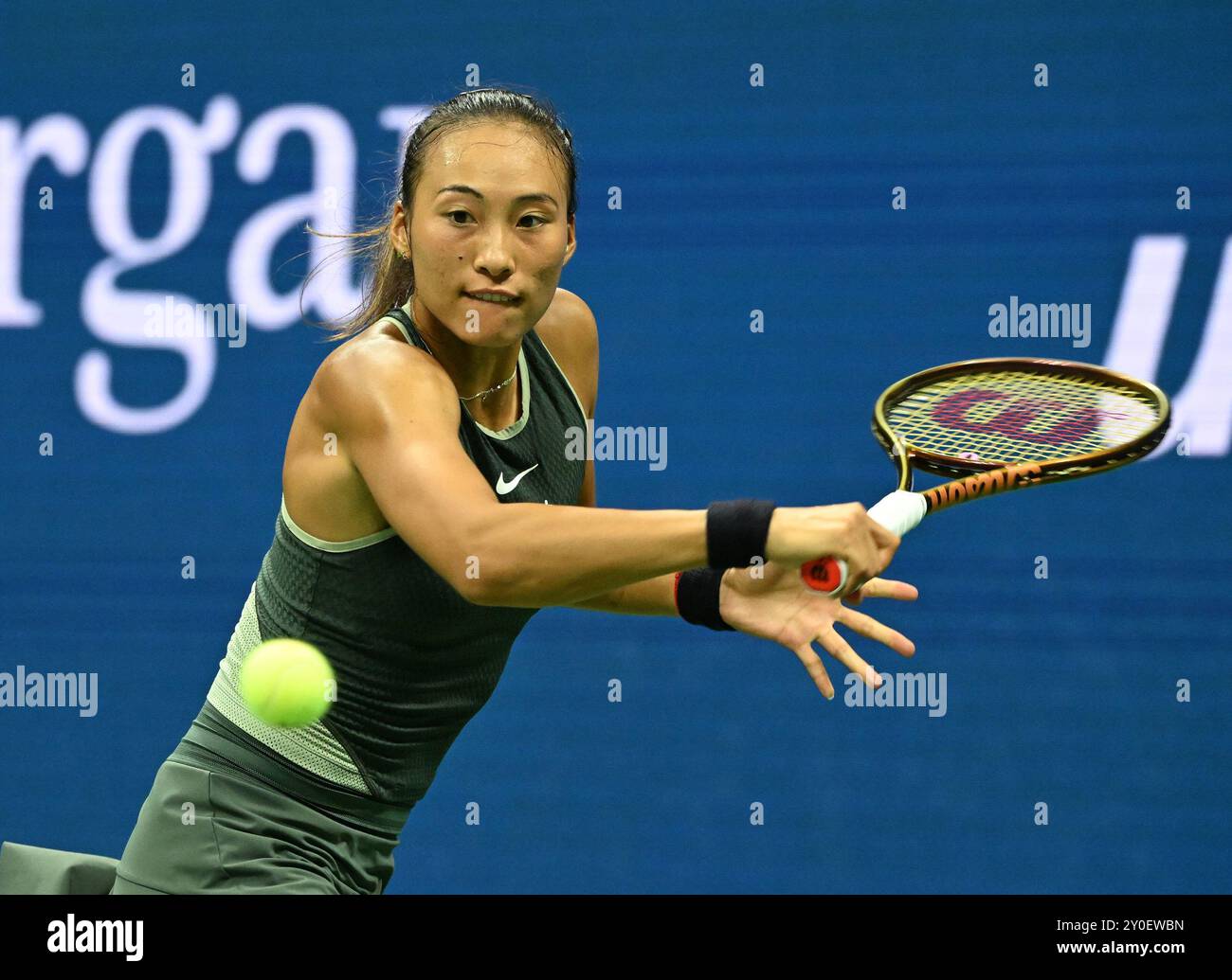 Flushing NY, USA. 01st Sep, 2024. **NO NY NEWSPAPERS** Qinwen Zheng Vs Donna Vekic during the ...
