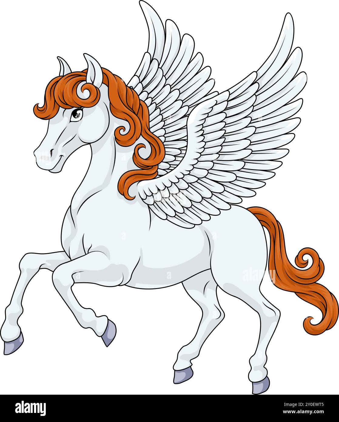 Pegasus Wings Horse Cartoon Animal Illustration Stock Vector Image ...
