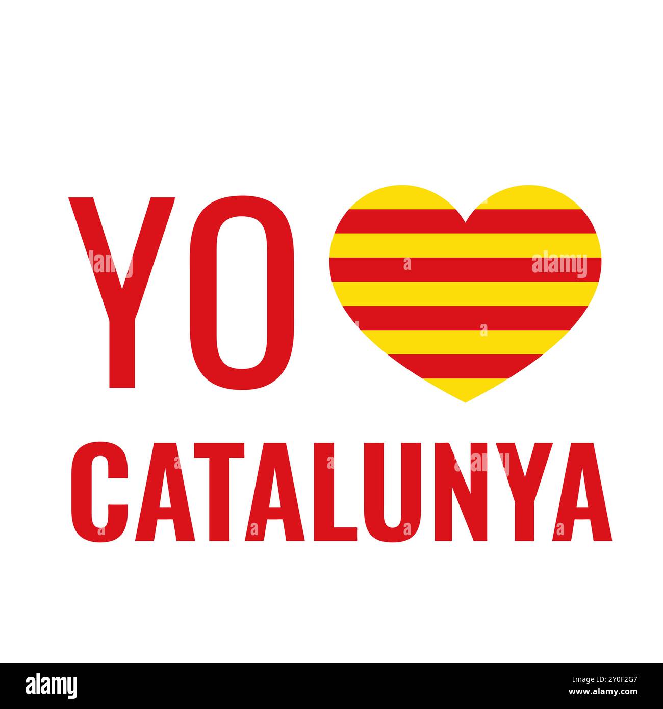 I Love Catalonia in Spanish. Senyera flag in shape of heart. Vector ...
