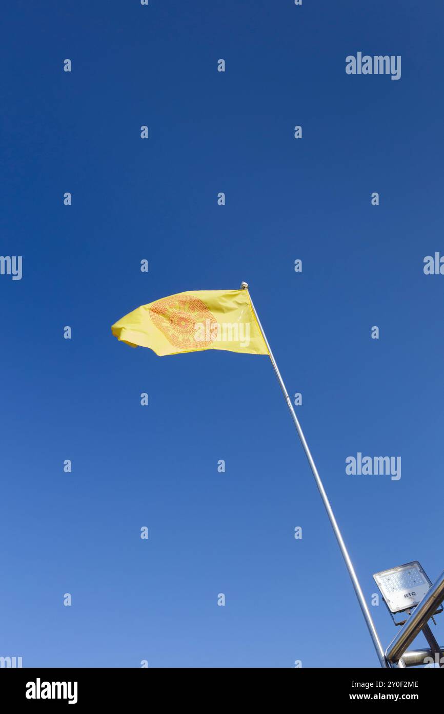 The thai buddhist Dharmachakra flag Stock Photo - Alamy