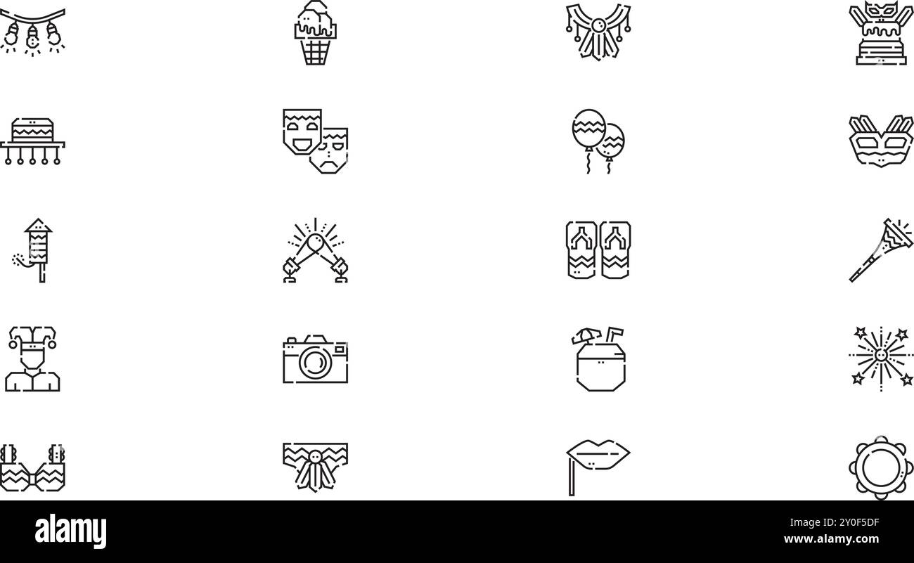 Brazilian carnival icons High-Quality Vector Icons Collection with ...