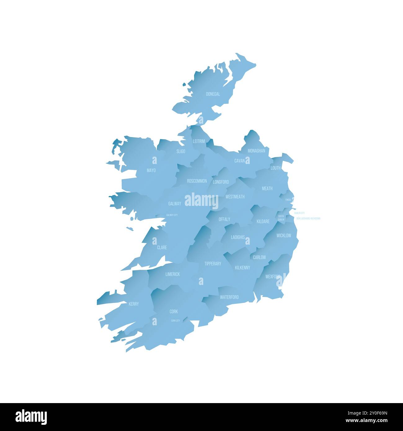 Ireland political map of administrative divisions - counties and cities ...