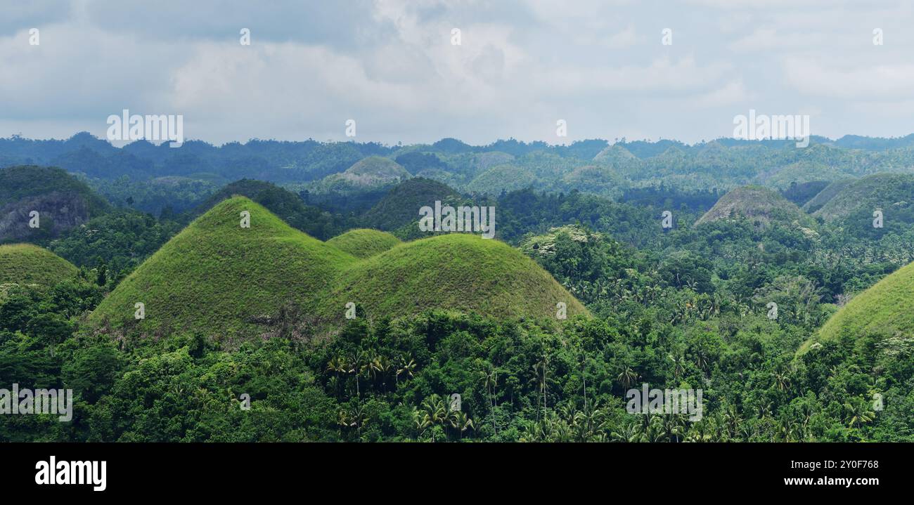 Panoramic view of the Chocolate Hills. Bohol, Philippines Stock Photo ...