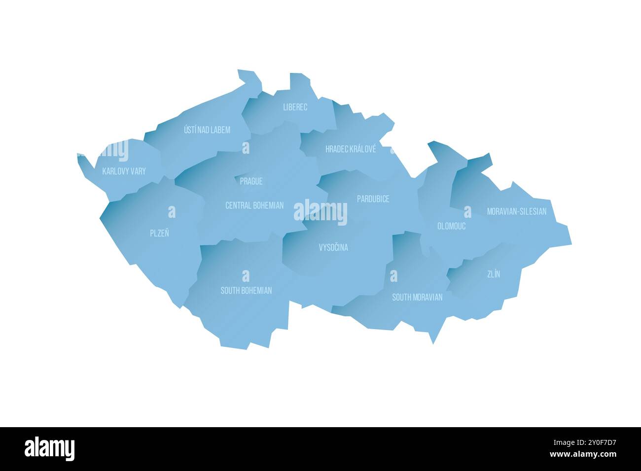 Czech Republic political map of administrative divisions - regions ...