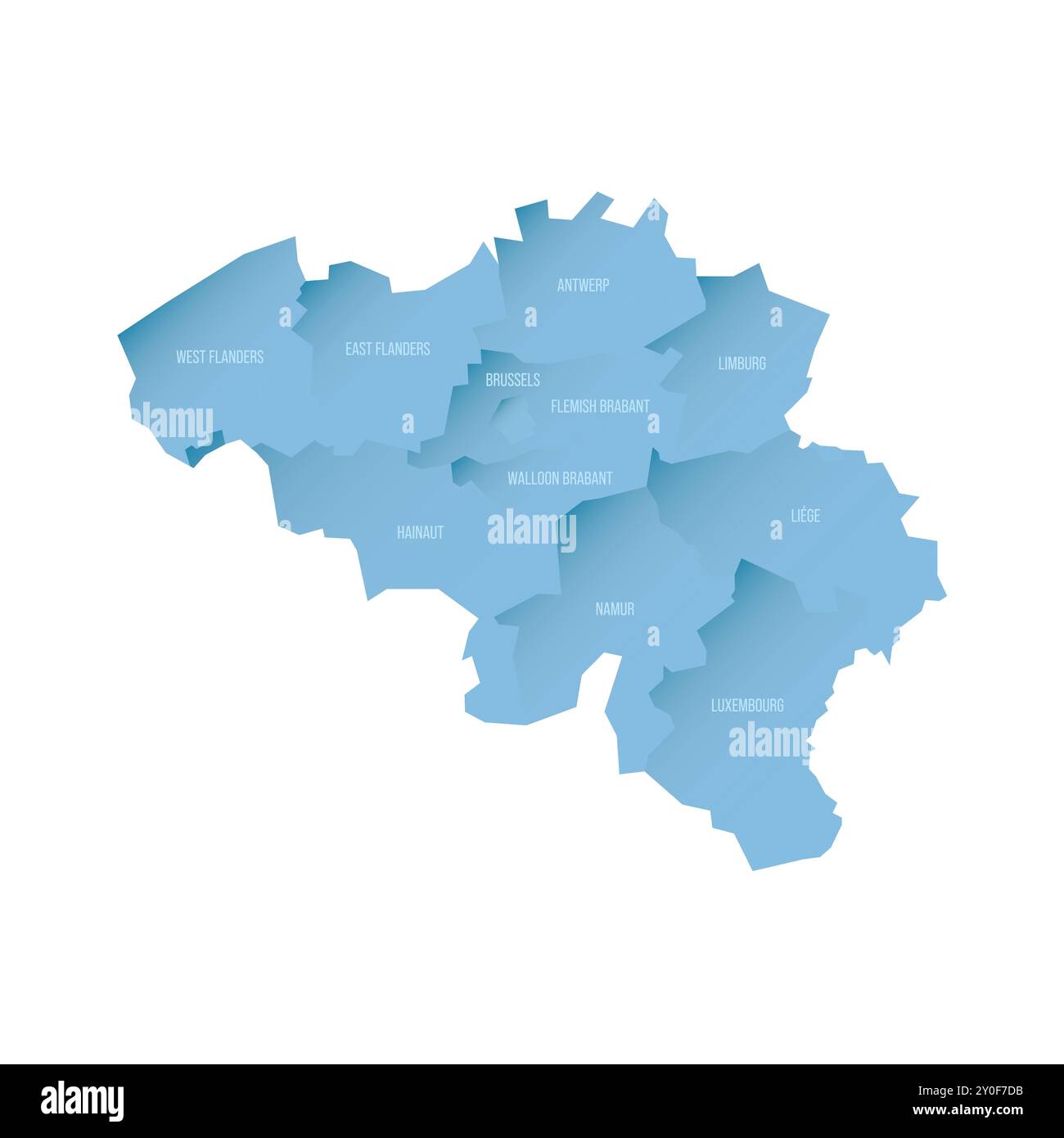 Belgium political map of administrative divisions - provinces. Shaded ...