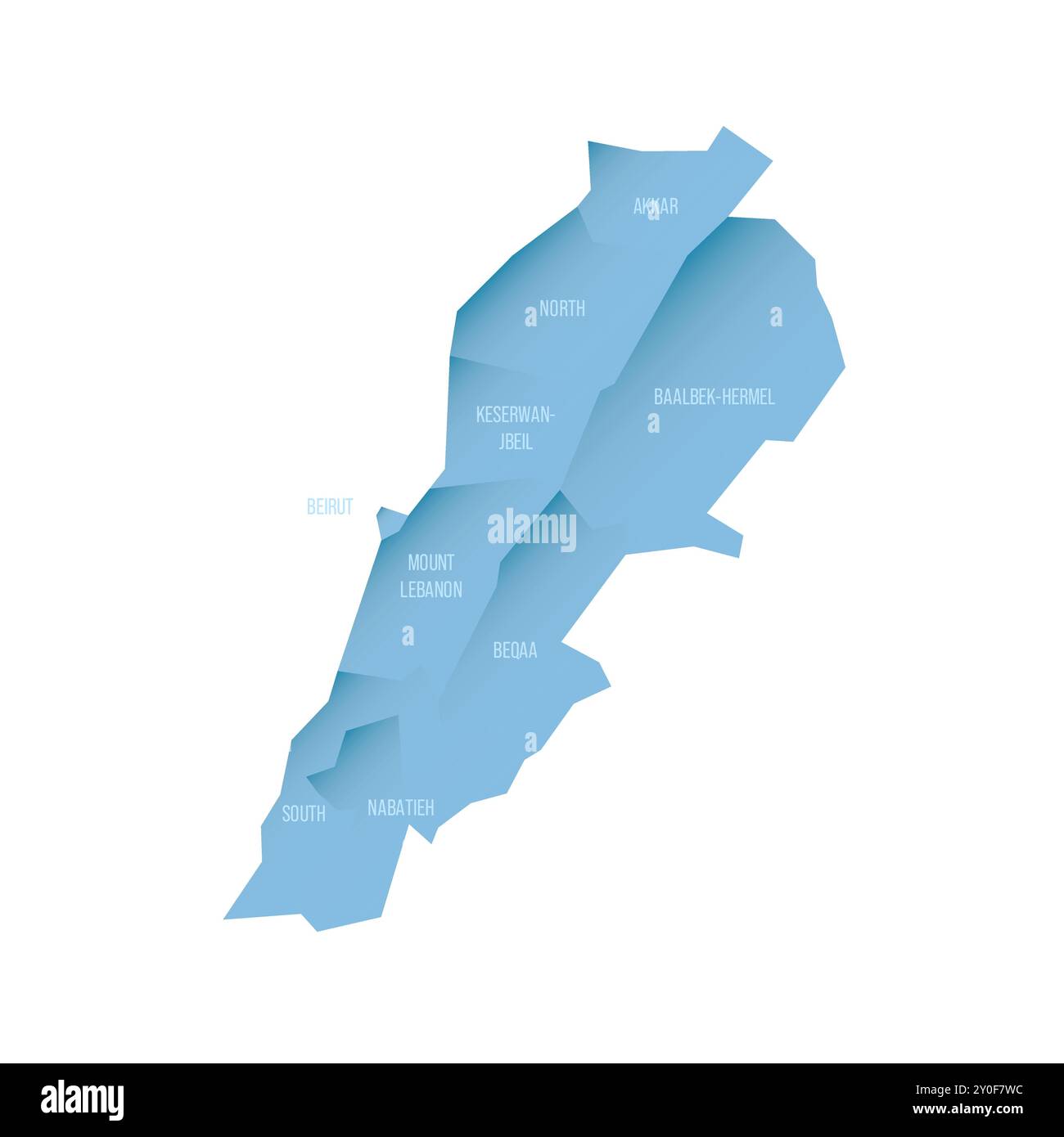 Lebanon political map of administrative divisions - governorates ...