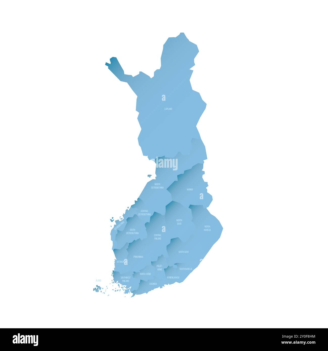 Finland political map of administrative divisions - regions and one ...