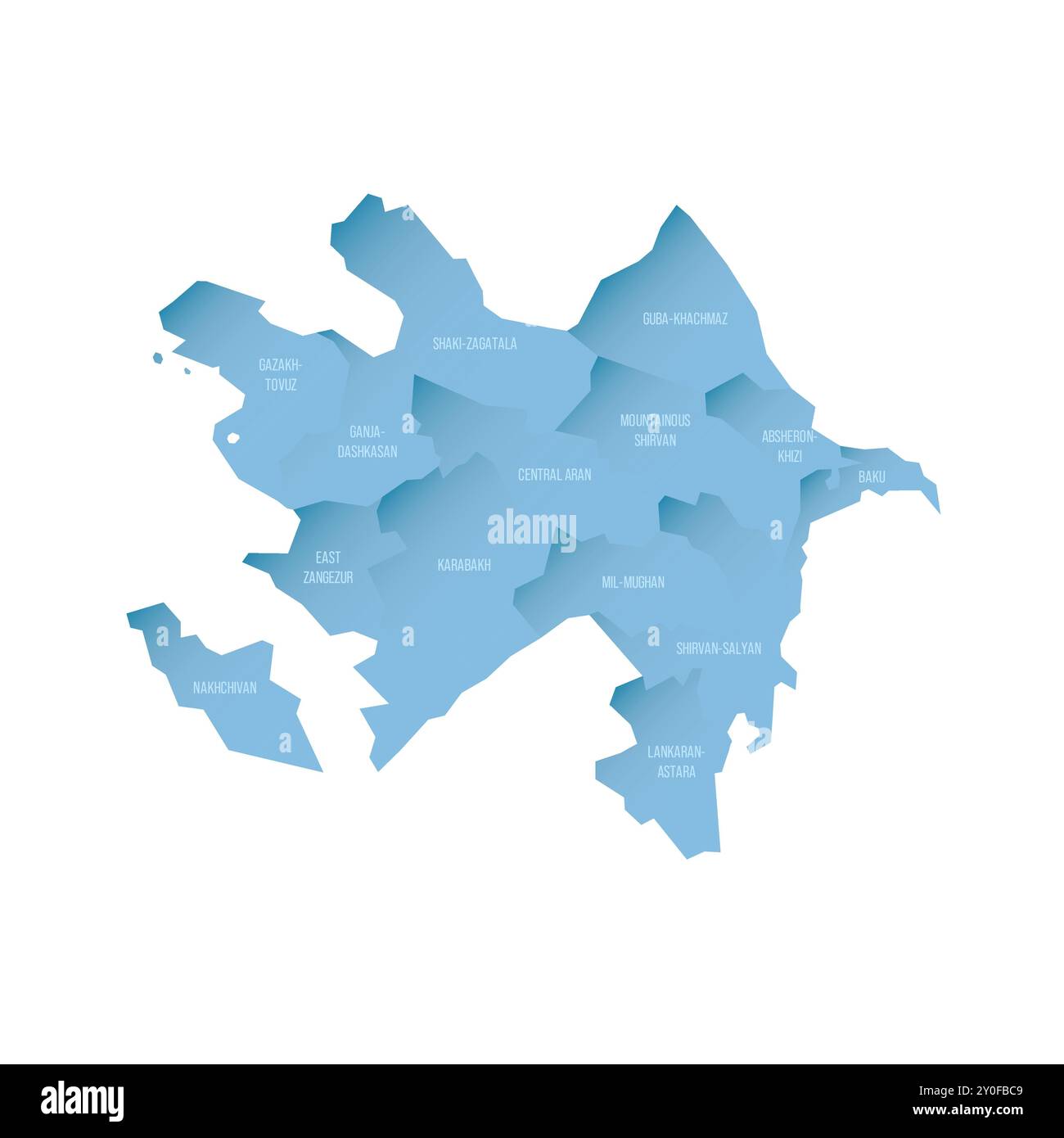 Azerbaijan political map of administrative divisions - districts ...