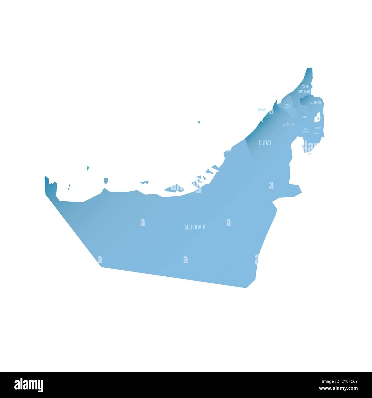 United Arab Emirates political map of administrative divisions ...