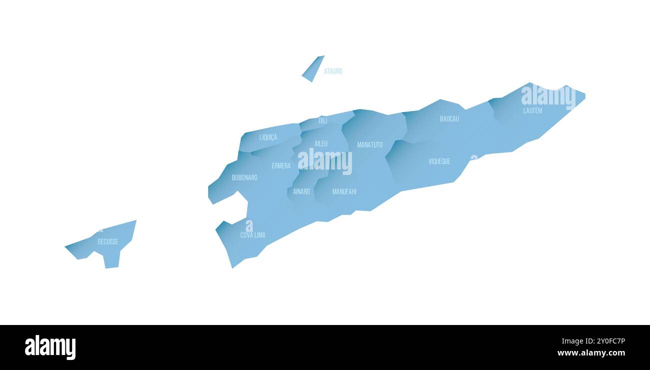East Timor political map of administrative divisions - municipalities ...