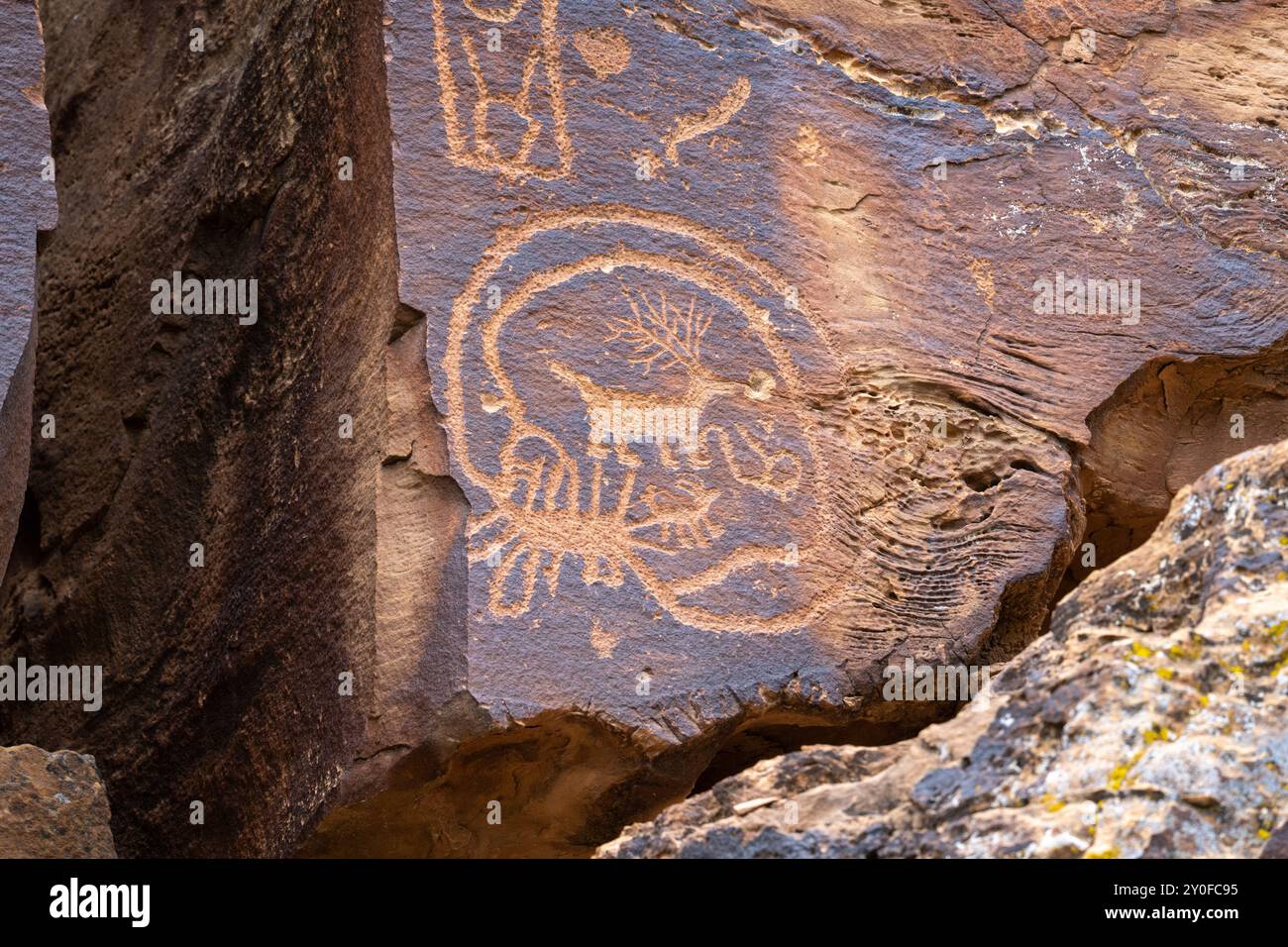 A pre-Hispanic Native American Fremont Culture rock art petroglyph ...