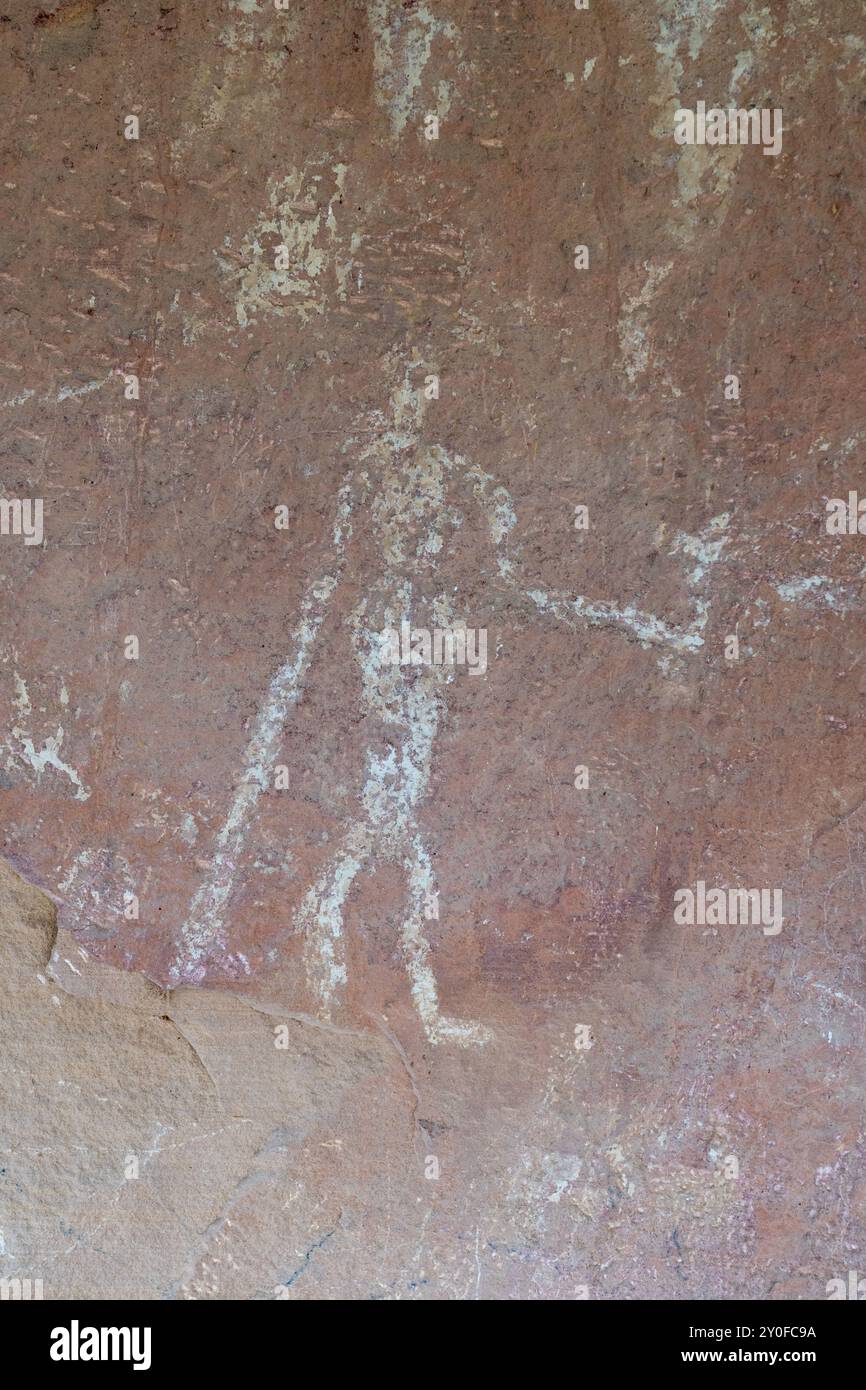 A pre-Hispanic Native American Fremont Culture rock art pictograph ...