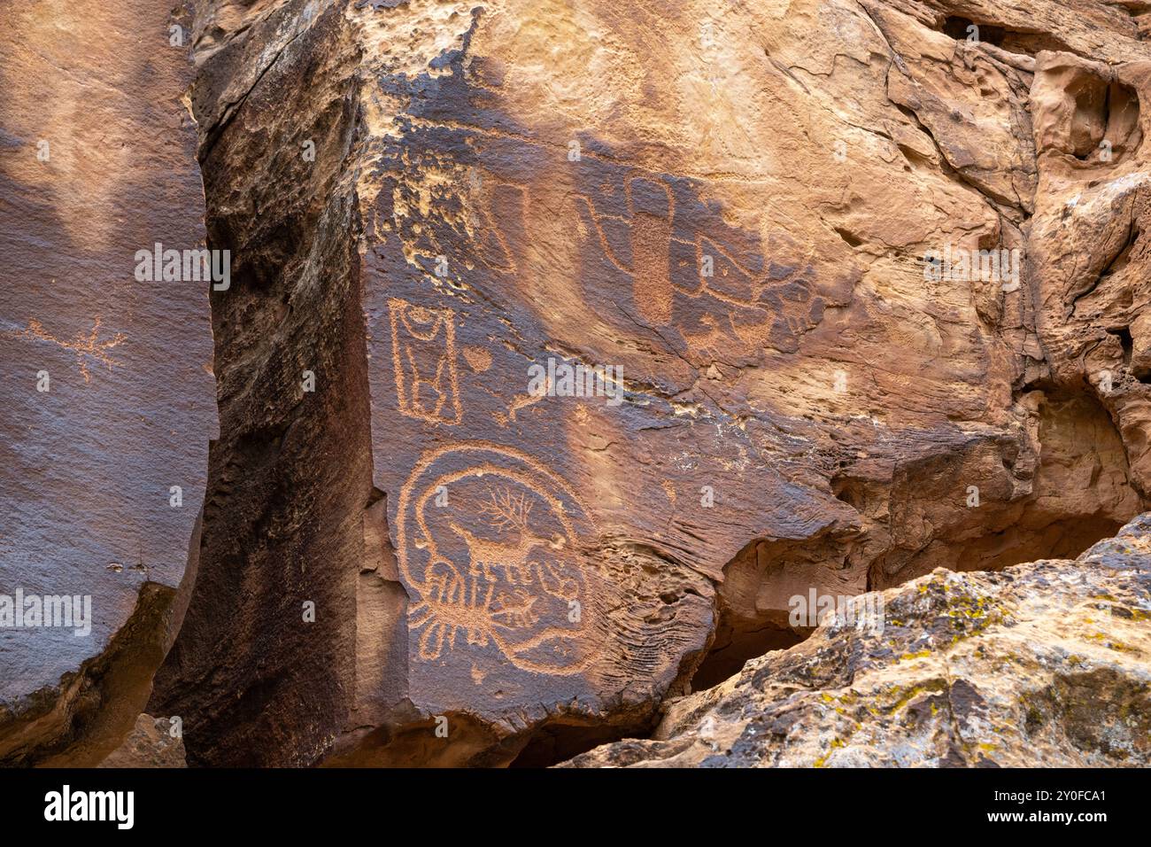 A pre-Hispanic Native American Fremont Culture rock art petroglyph ...