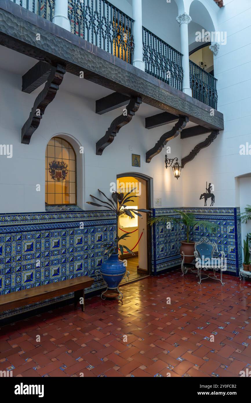 Colorful tiled atrium of the former Temporary Home #2 for homeless ...