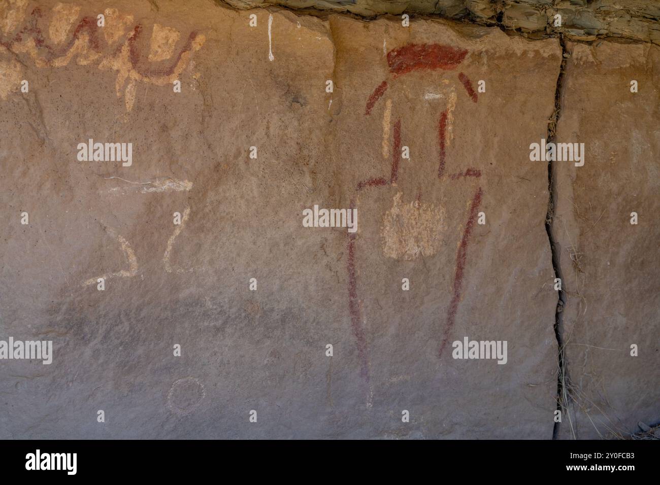 A pre-Hispanic Native American Fremont Culture pictograph rock art ...