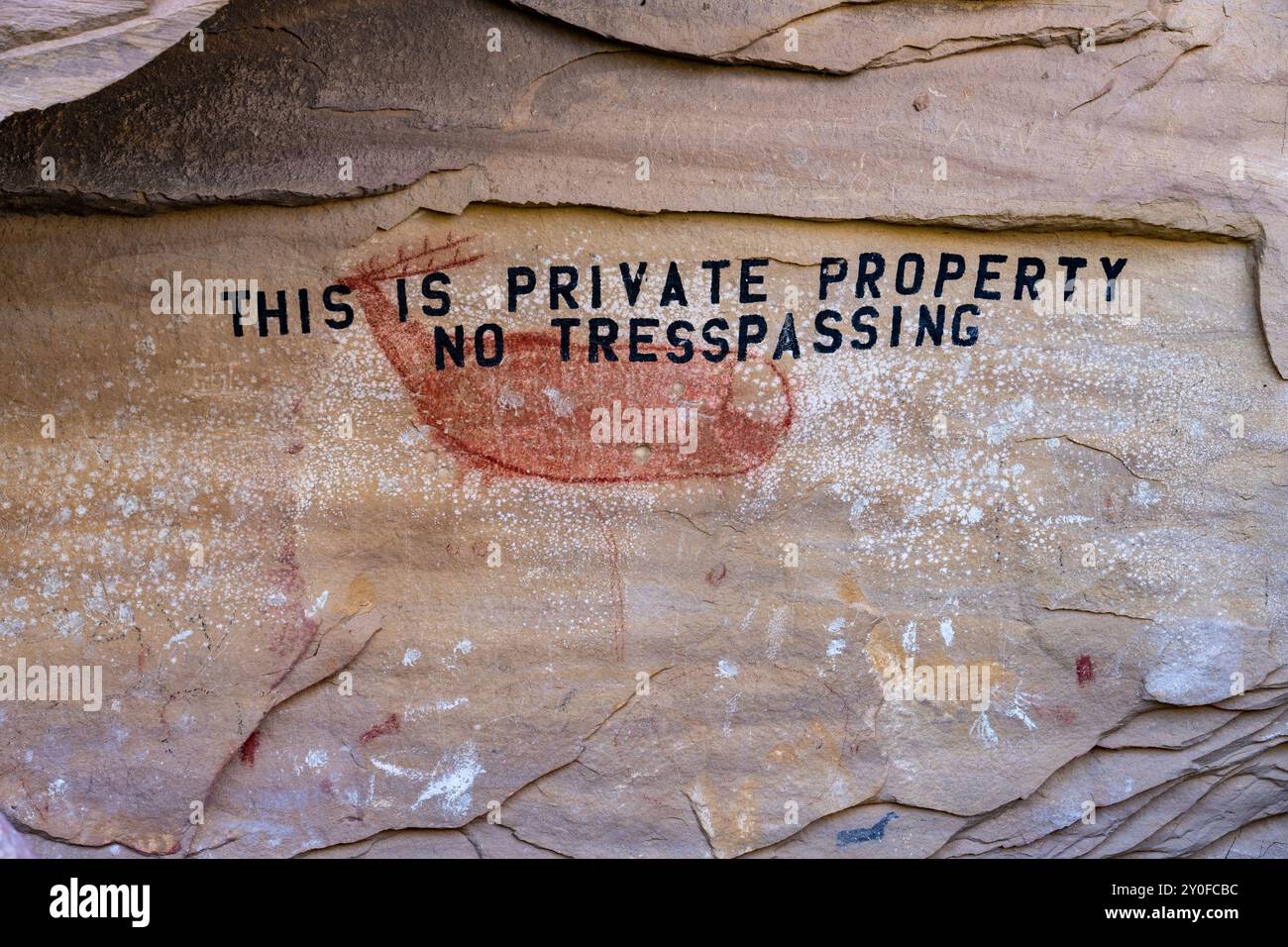 A pre-Hispanic Native American Fremont Culture rock art pictograph in ...