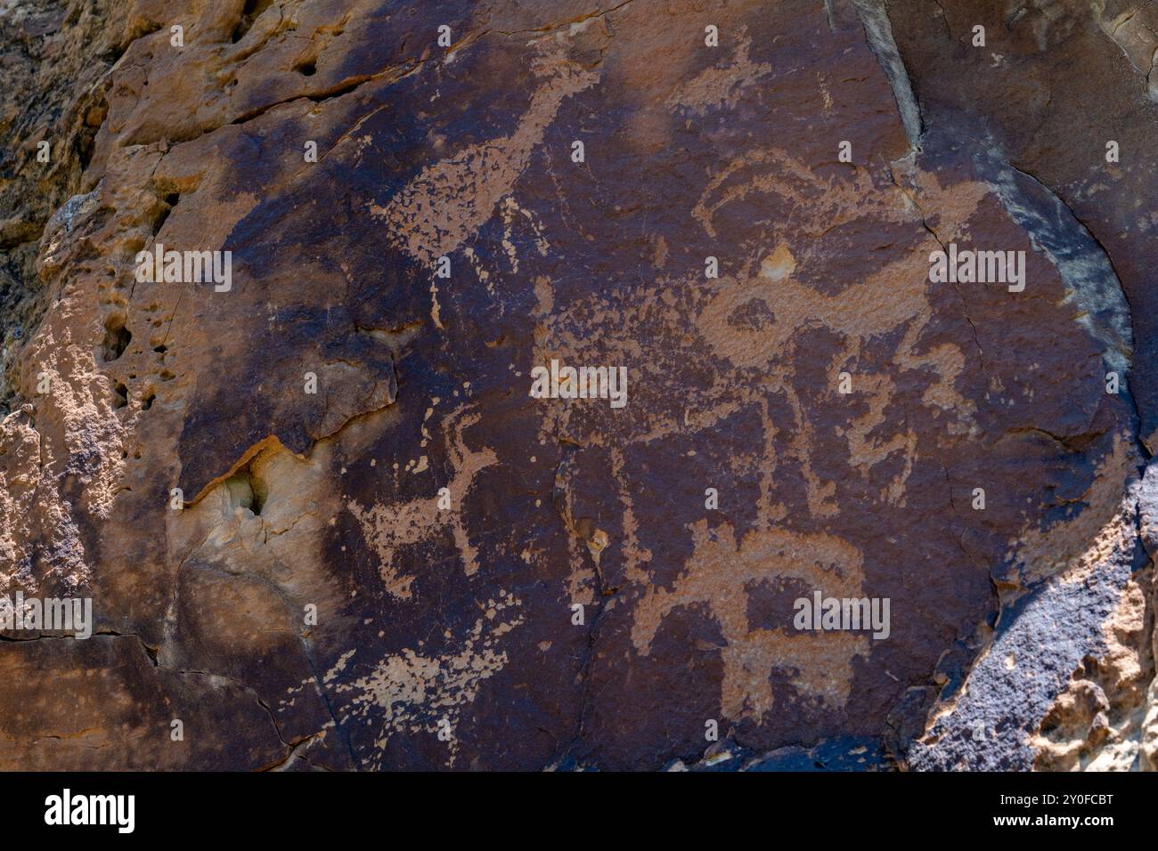 A pre-Hispanic Native American Fremont Culture rock art petroglyph ...