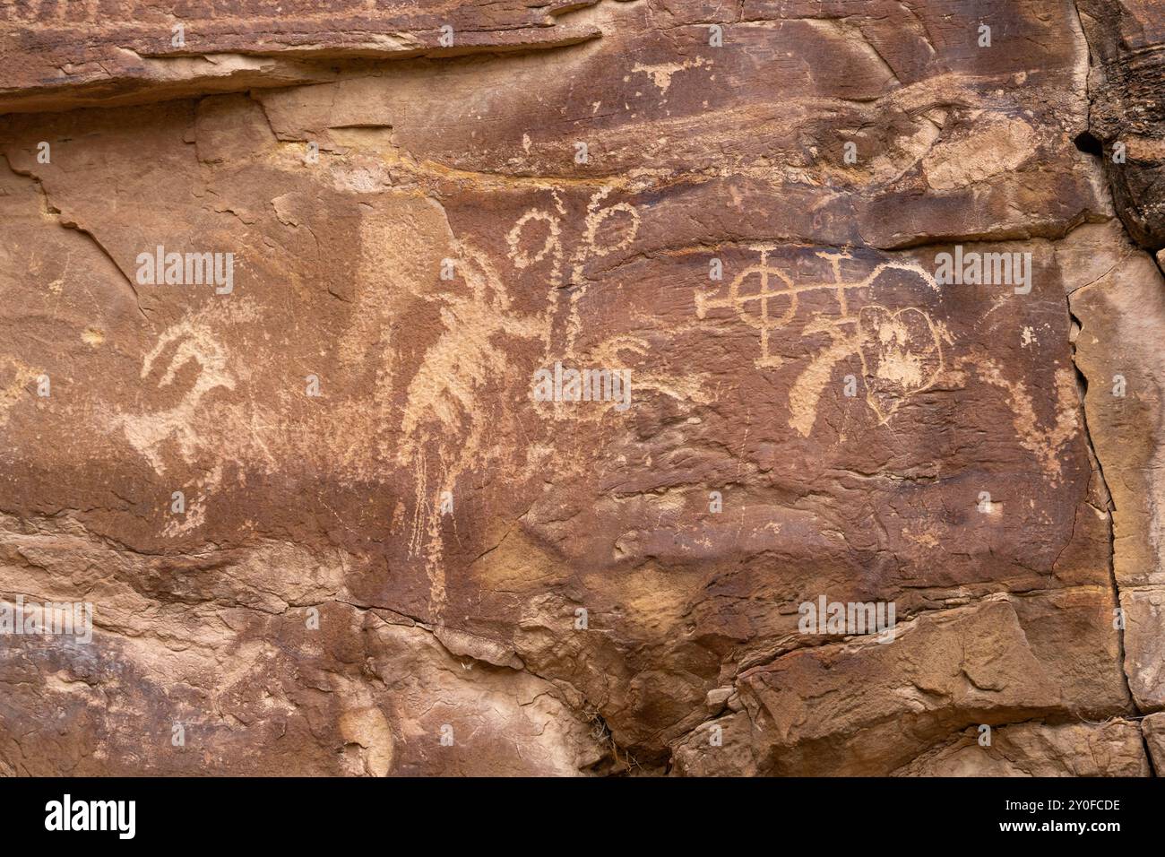A pre-Hispanic Native American Fremont Culture rock art petroglyph ...