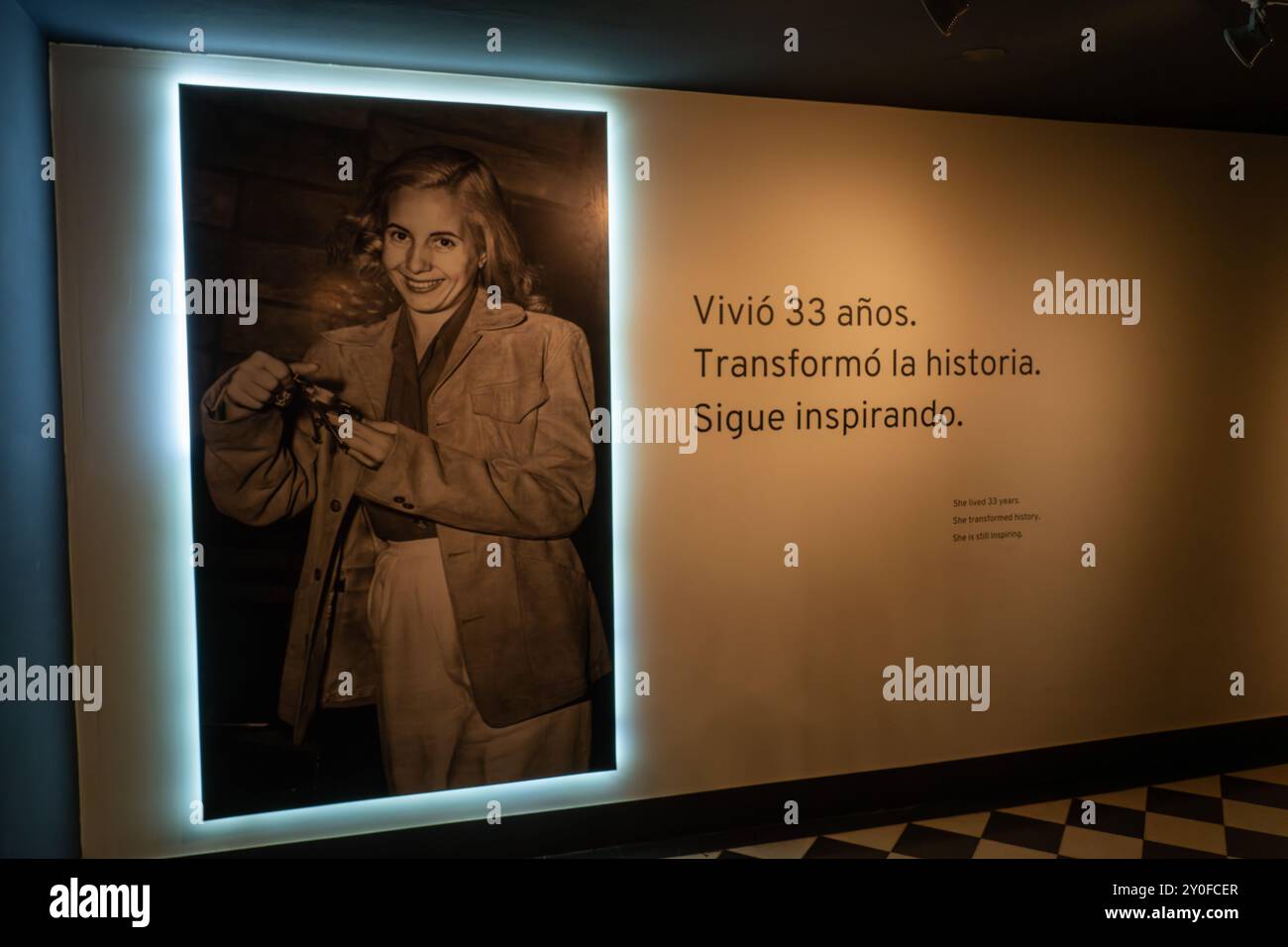 Portrait Eva Peron in the Eva Peron Museum in Buenos Aires, Argentina ...