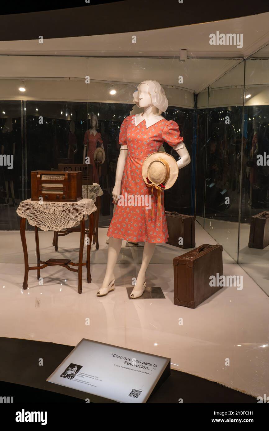 Reproduction of a dress worn by Eva in a photo in 1935 in the Eva Peron ...