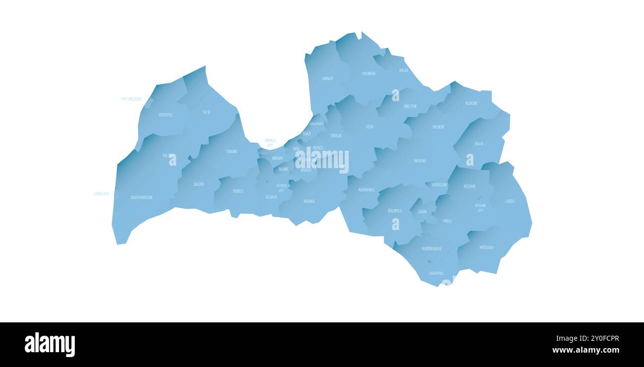 Latvia political map of administrative divisions - municipalities and ...