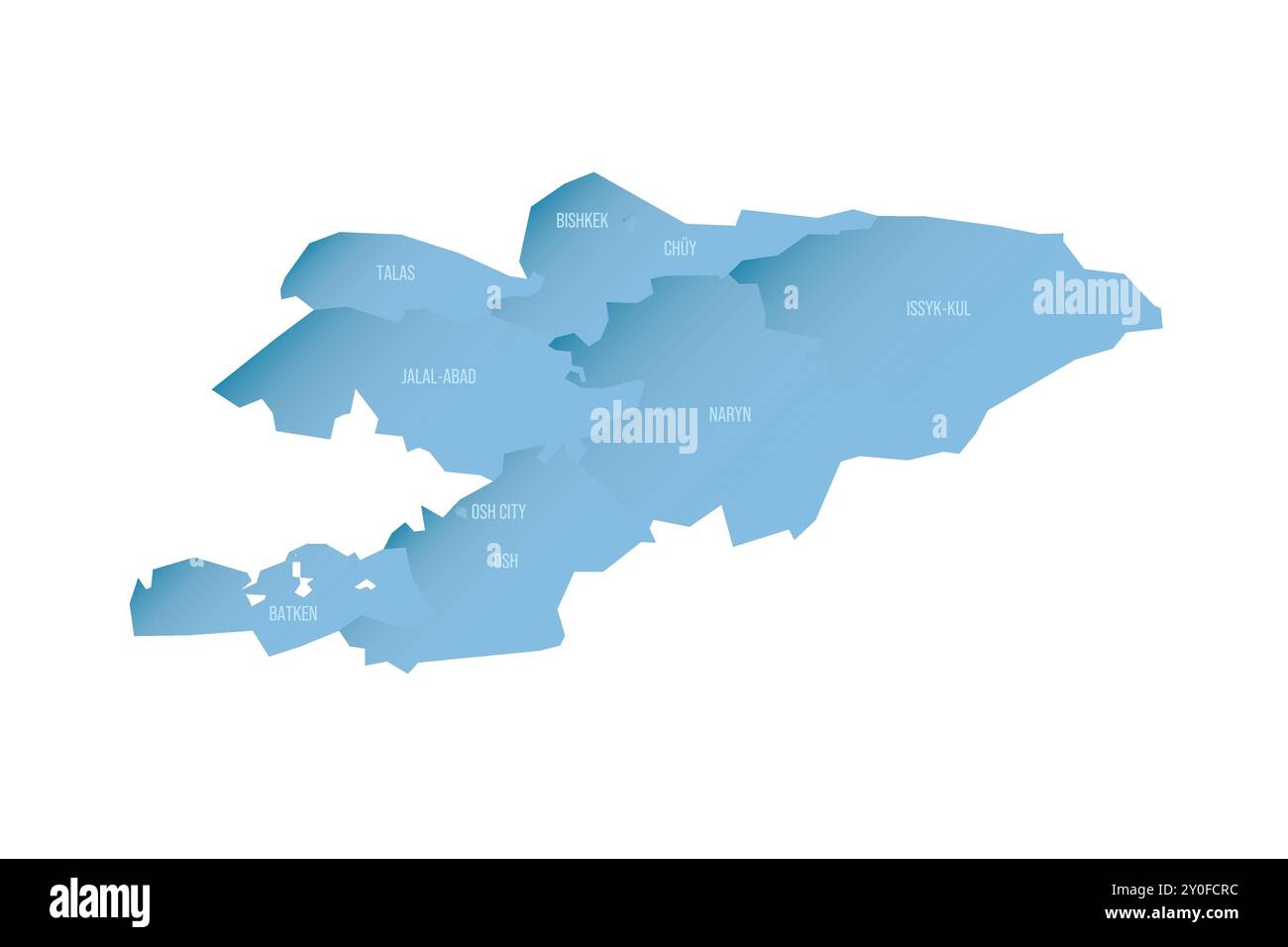 Kyrgyzstan political map of administrative divisions - regions and ...