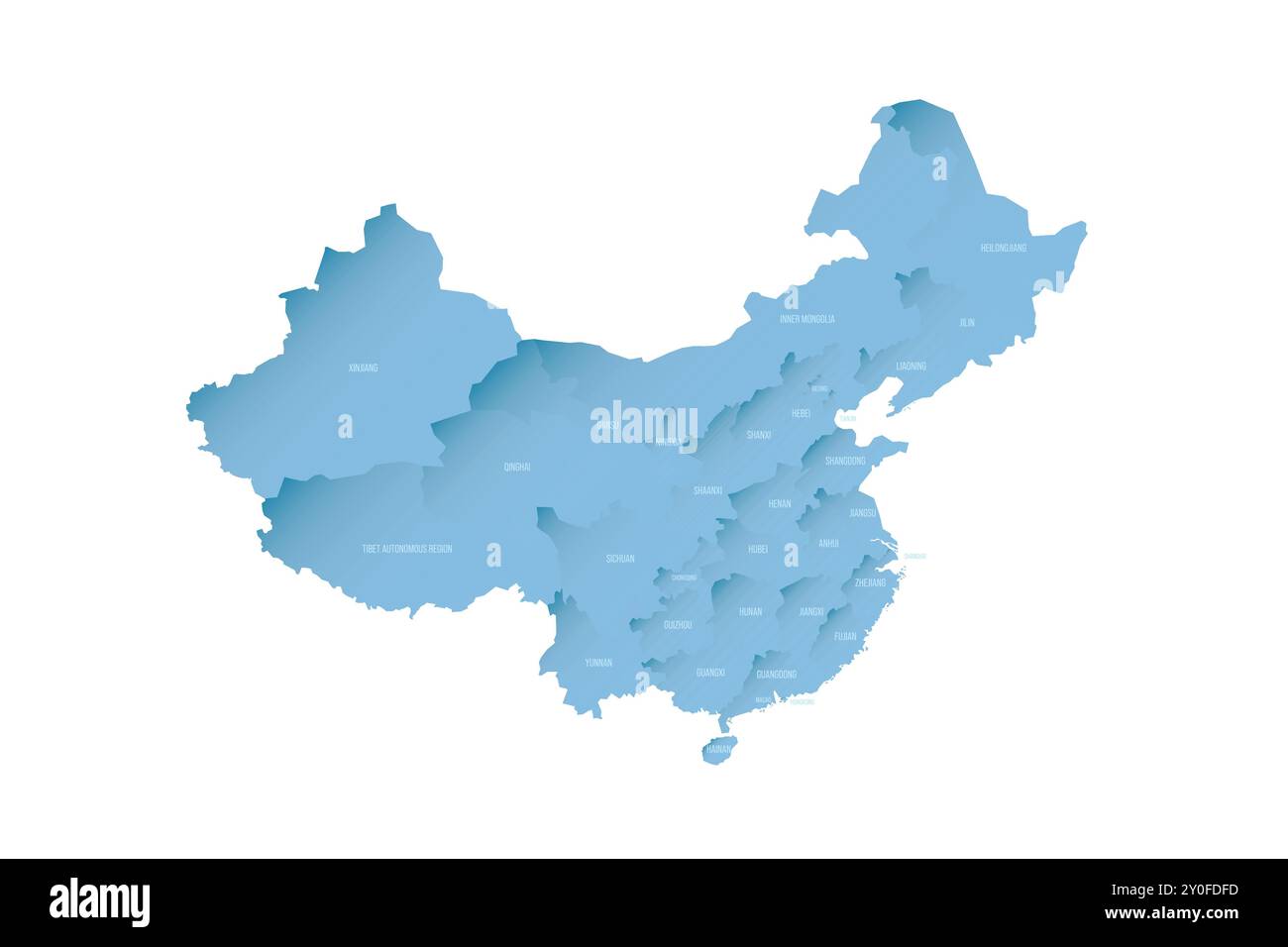 China political map of administrative divisions - provinces, autonomous ...