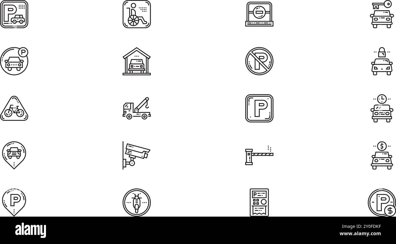 Parking icons High-Quality Vector Icons Collection with Editable Stroke ...