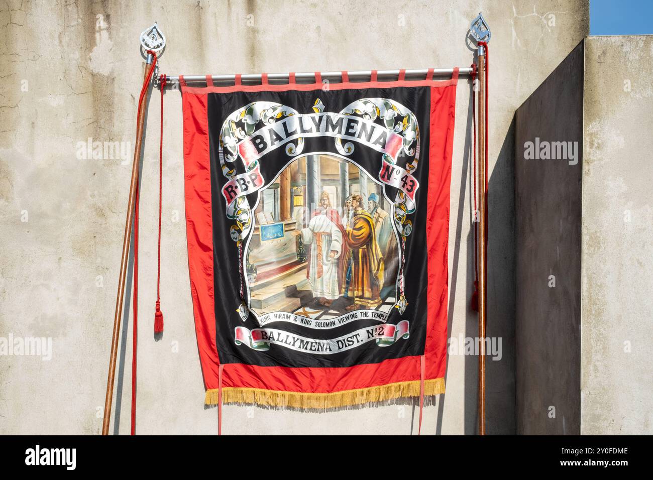 Royal Black Preceptory banner depicting King Hiram and King Solomon ...