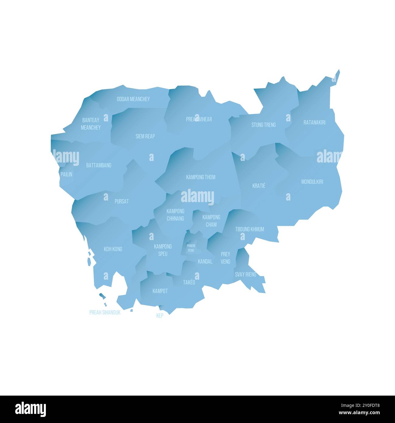Cambodia political map of administrative divisions - provinces and ...