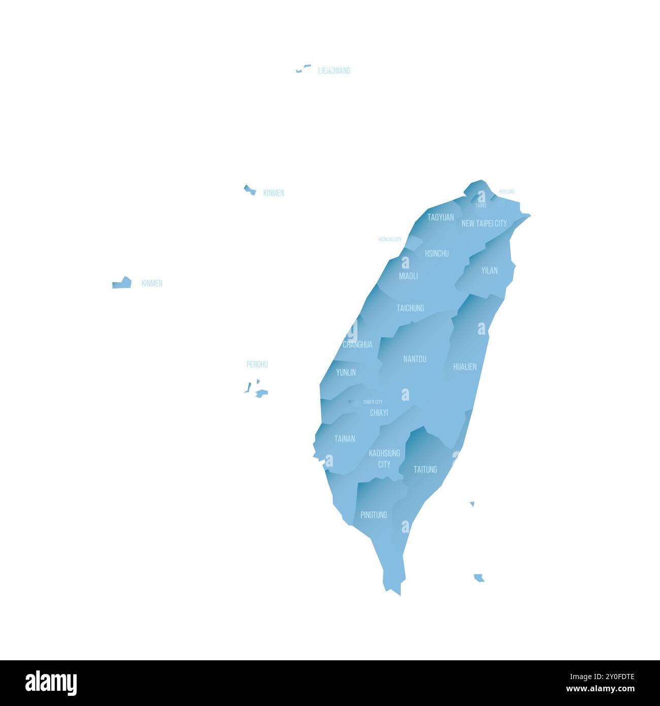 Taiwan political map of administrative divisions - provinces and ...