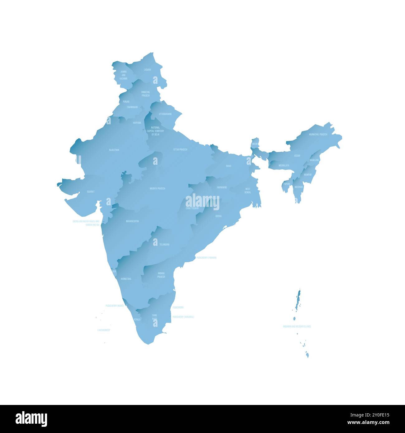 India political map of administrative divisions - states and union ...