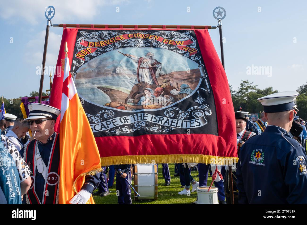 Royal Black Institution banner of Dervock Chosen Few depicting the ...
