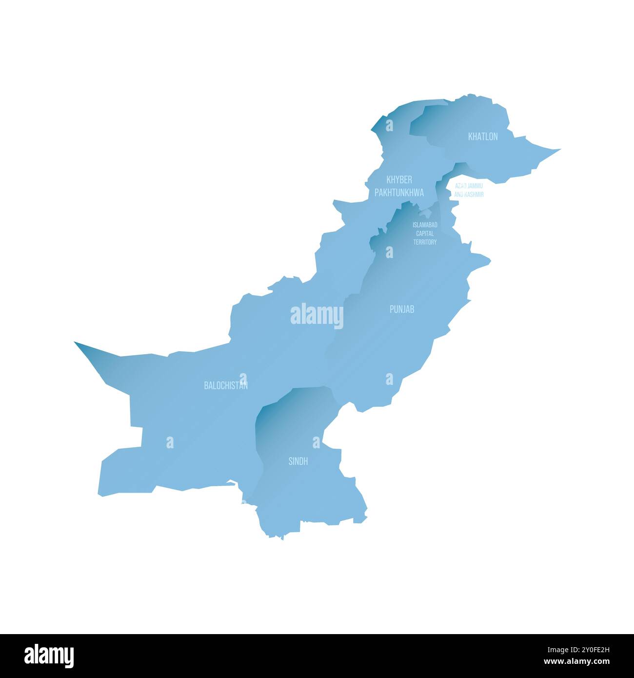 Pakistan political map of administrative divisions - provinces and autonomous territories ...