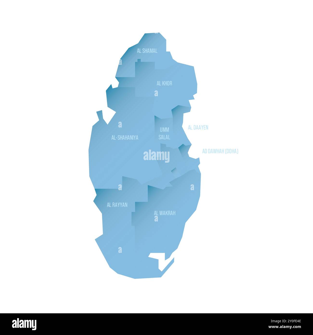 Qatar political map of administrative divisions - municipalities ...