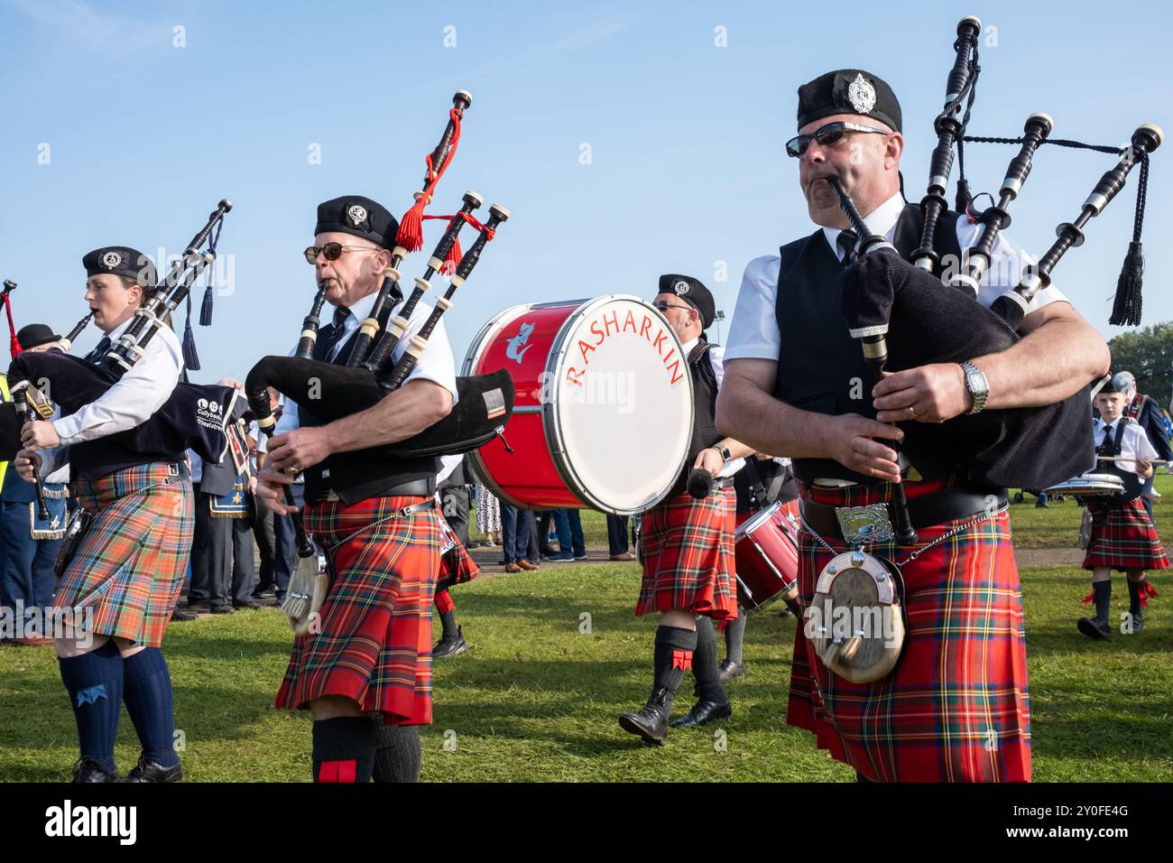 Rasharkin Pipe Band leaving the field on return leg of Royal Black ...