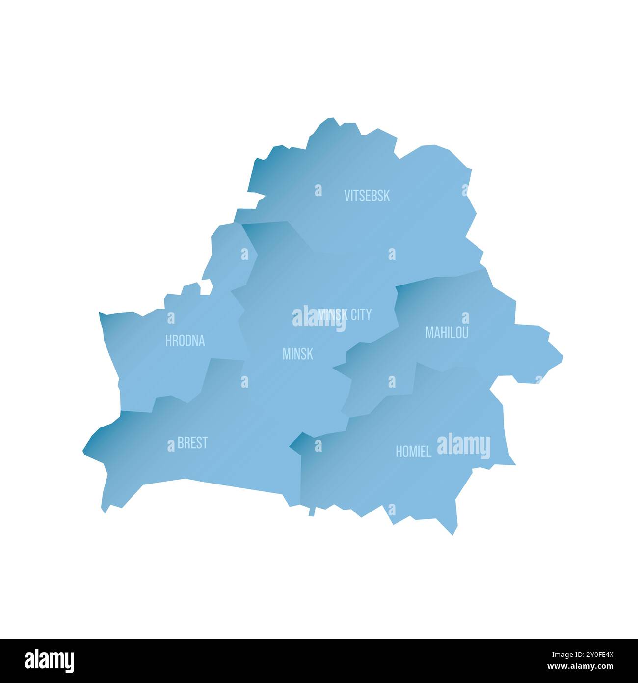 Belarus political map of administrative divisions - regions and one ...