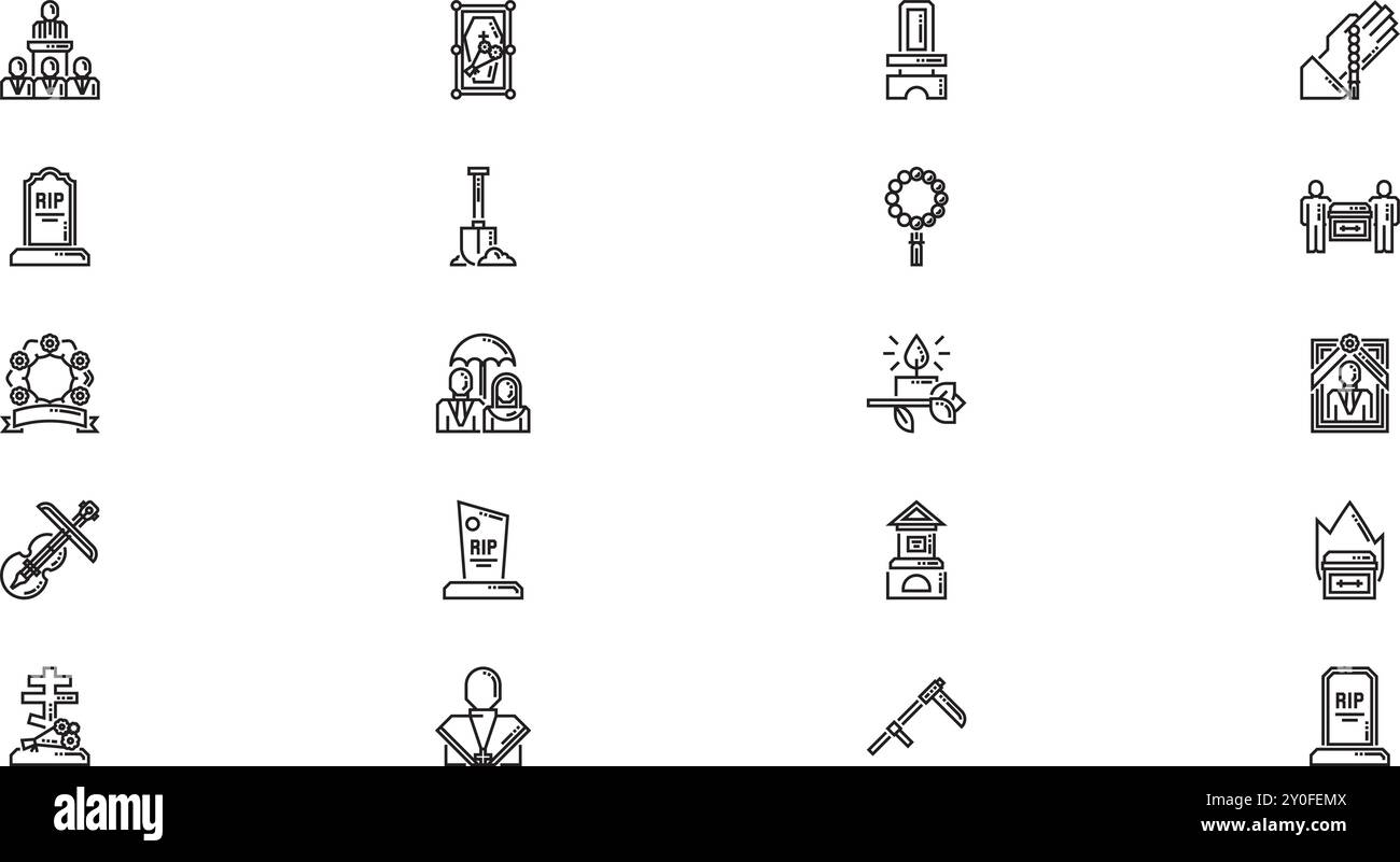 Funeral icons High-Quality Vector Icons Collection with Editable Stroke ...