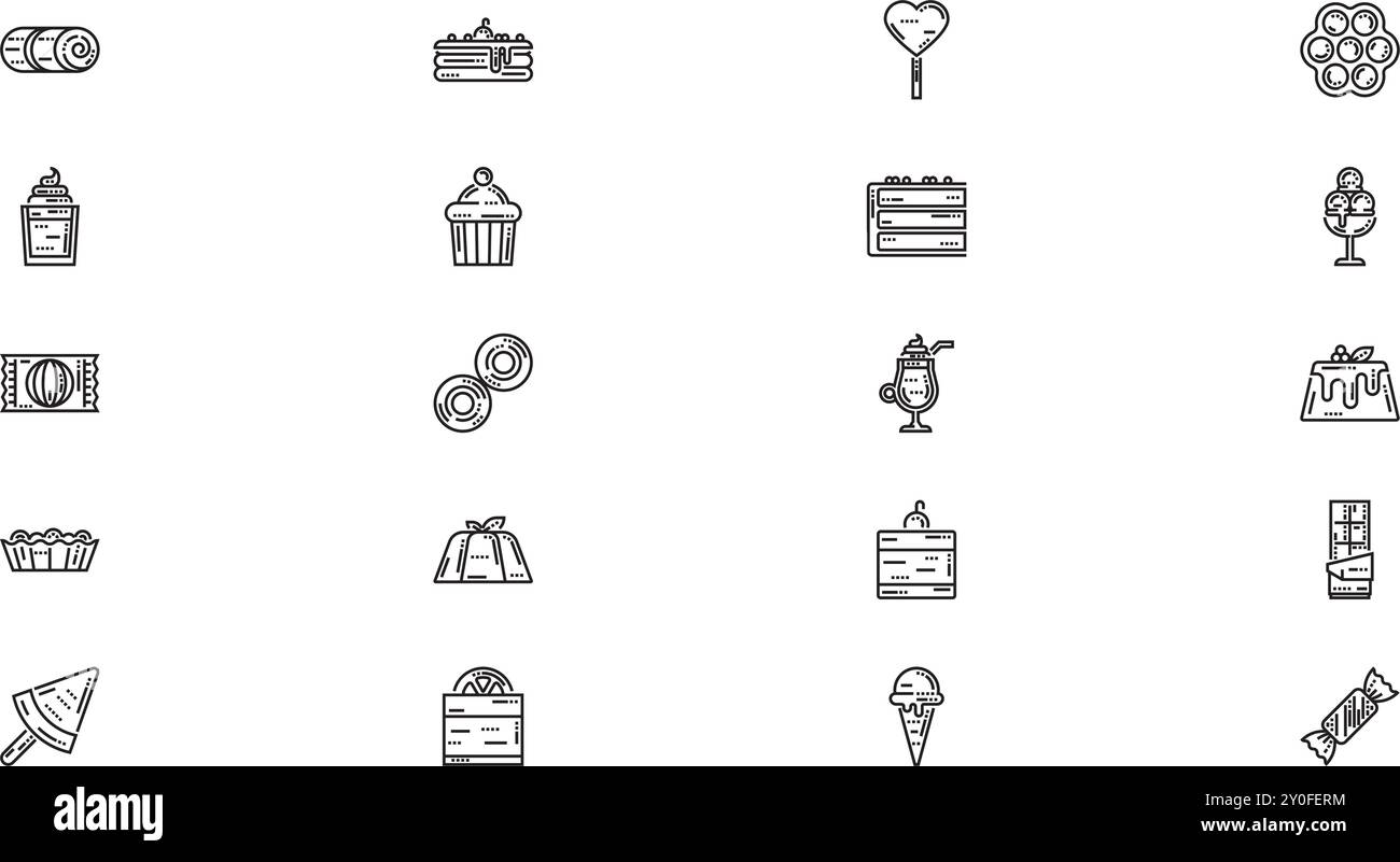Desserts candies icons High-Quality Vector Icons Collection with ...