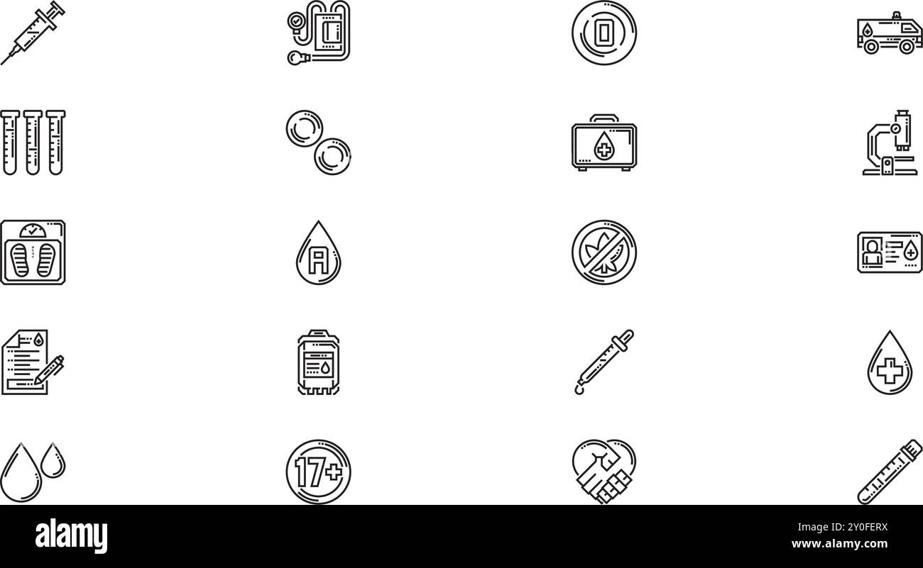 Blood donation icons High-Quality Vector Icons Collection with Editable ...