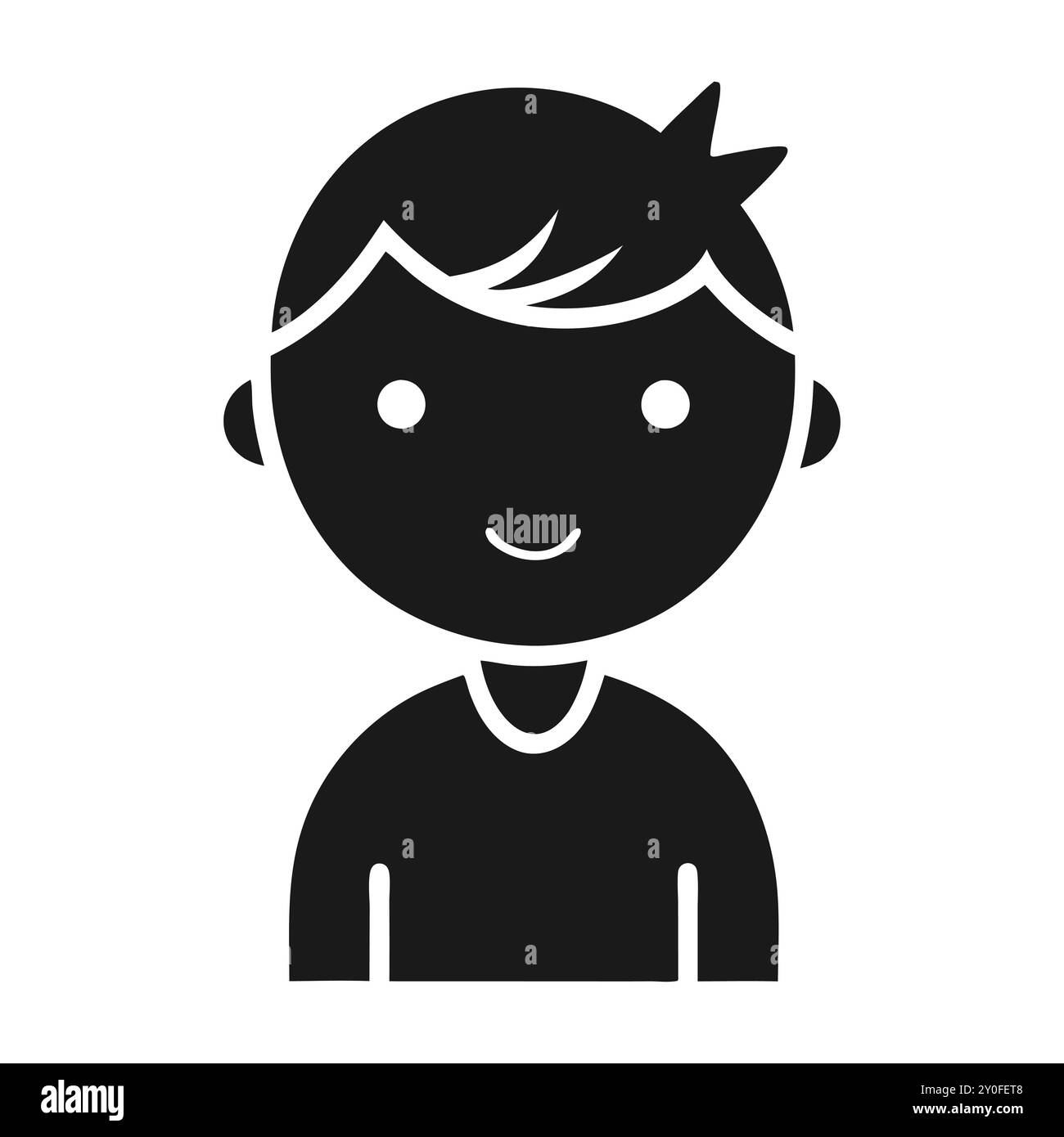 Smiling boy with simple haircut icon Stock Vector Image & Art - Alamy