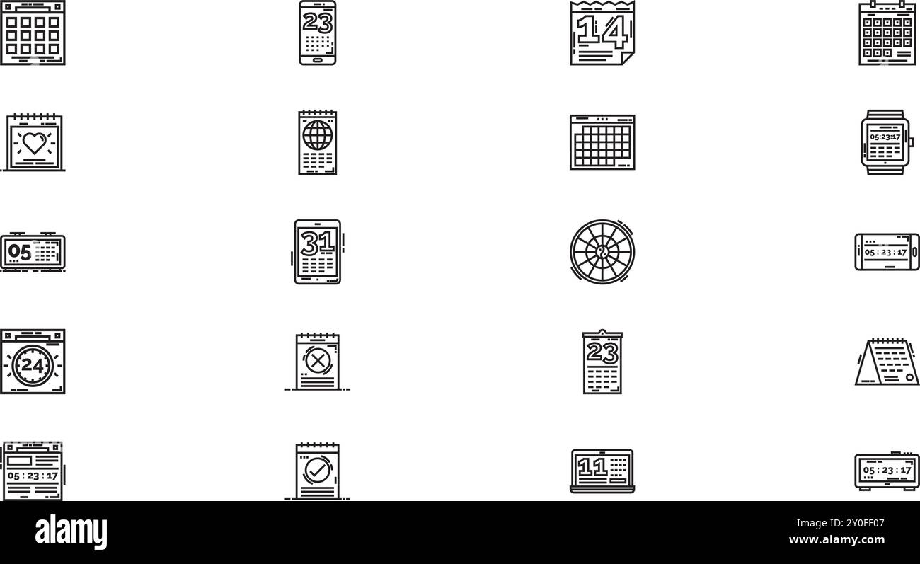 Calendar date icons High-Quality Vector Icons Collection with Editable ...